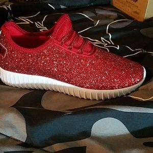 Forever 21 | Shoes | New Womens Red Glitter Sequins Sneakers Shoes Firm ...